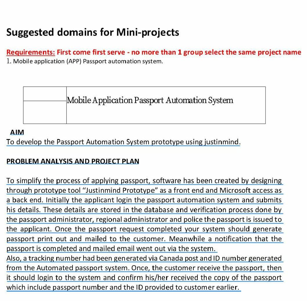 Solved Suggested domains for Mini-projects Requirements: | Chegg.com