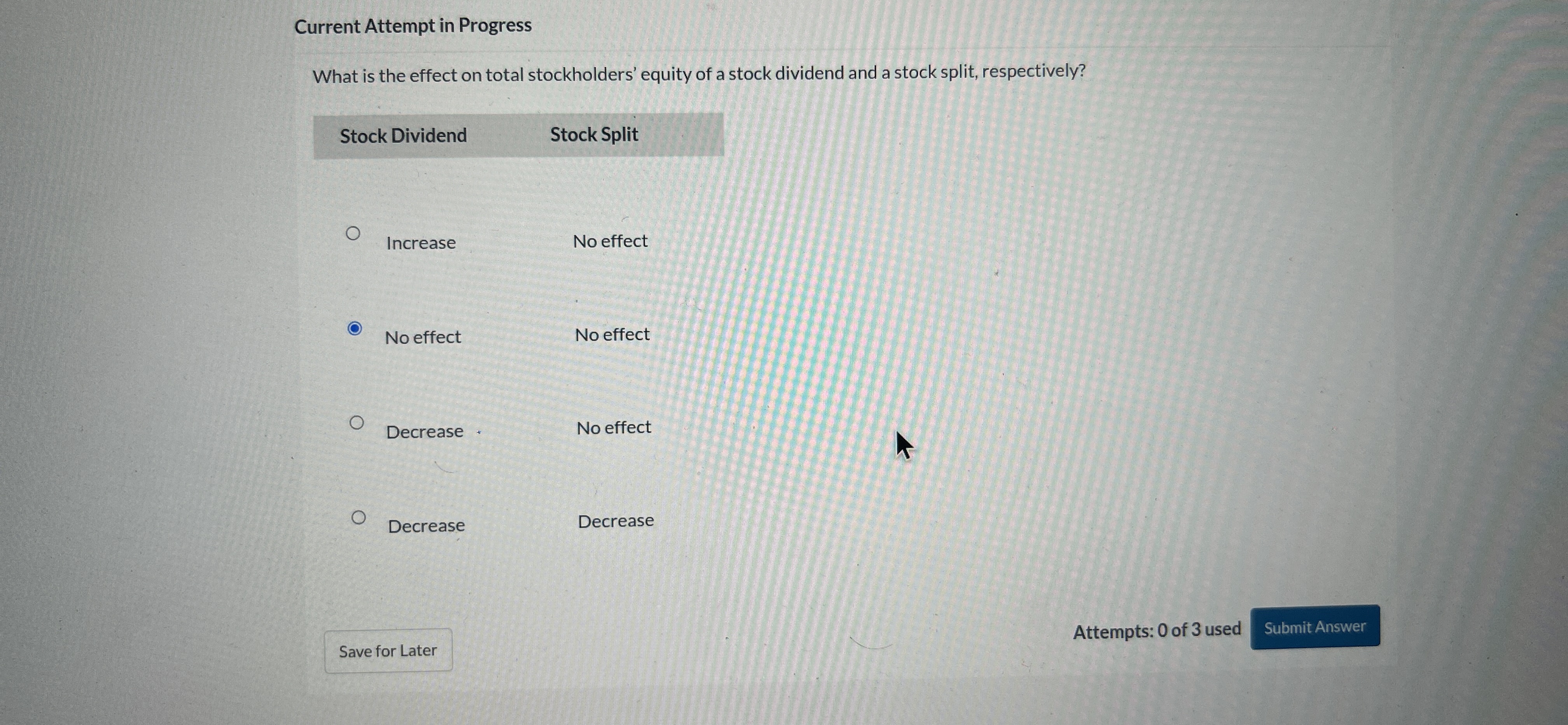 Current Attempt in ProgressWhat is the effect on | Chegg.com