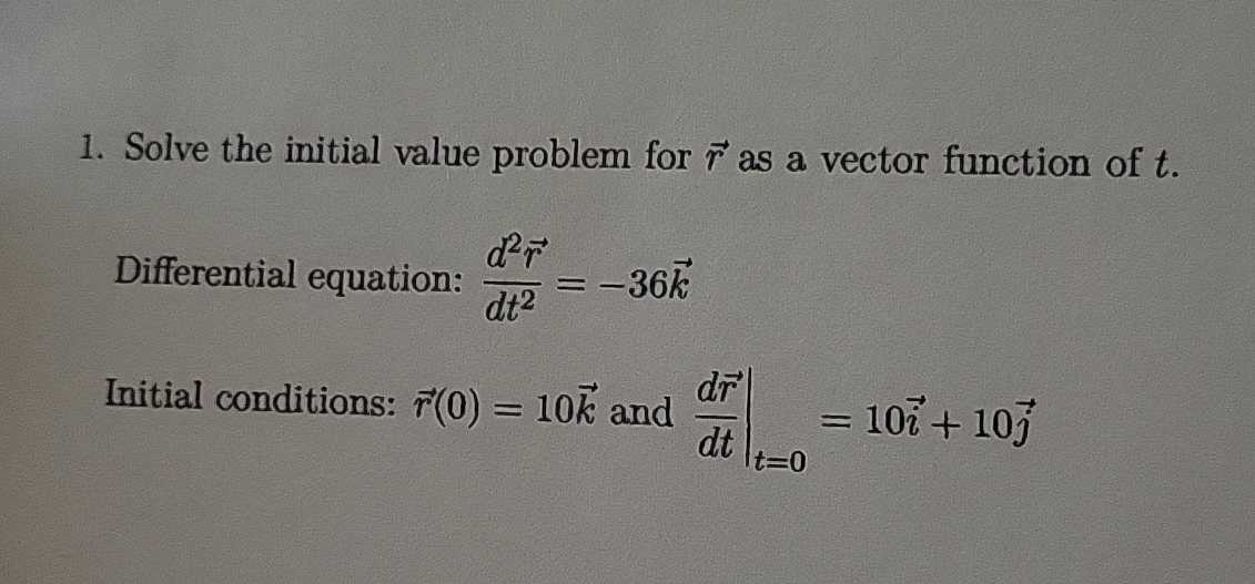 Solved Solve The Initial Value Problem For Vec R ﻿as A