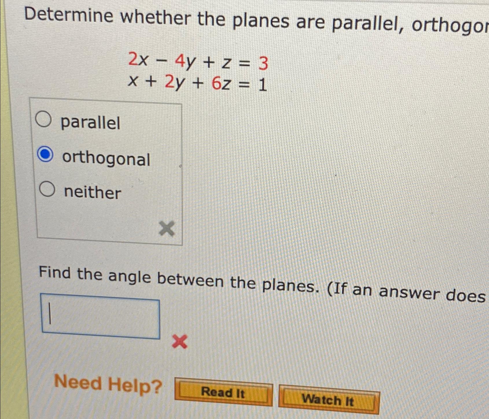 Solved Determine whether the planes are parallel, | Chegg.com