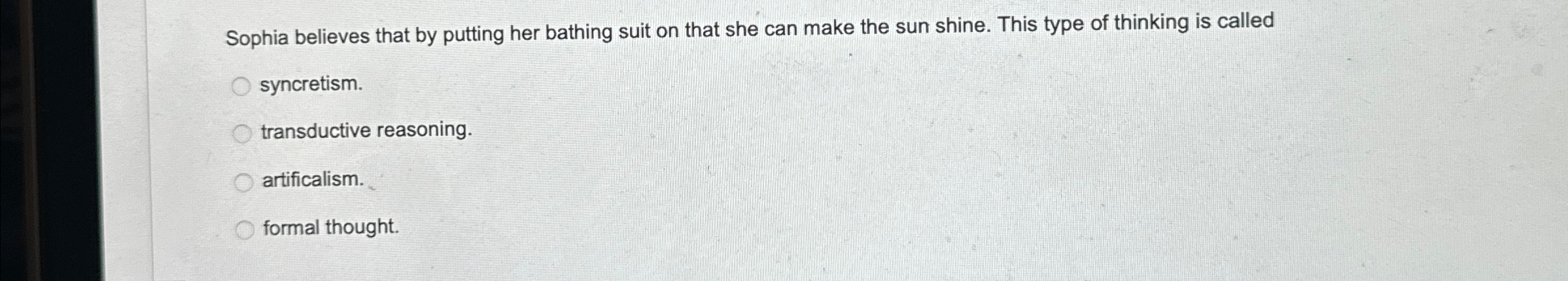 Solved Sophia believes that by putting her bathing suit on | Chegg.com