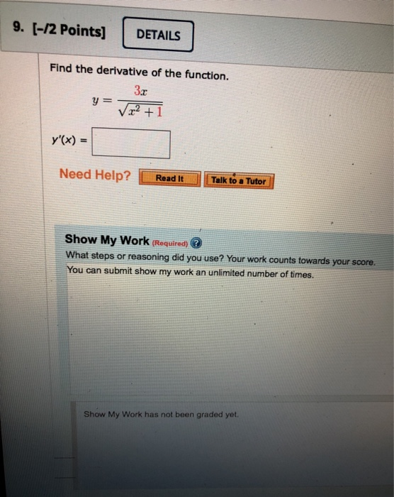Solved 12. [-/1 Points] DETAILS Let u be a differentiable | Chegg.com