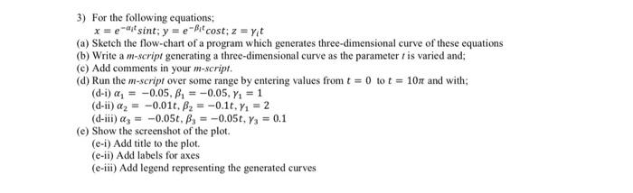 Solved 3) For the following equations; | Chegg.com