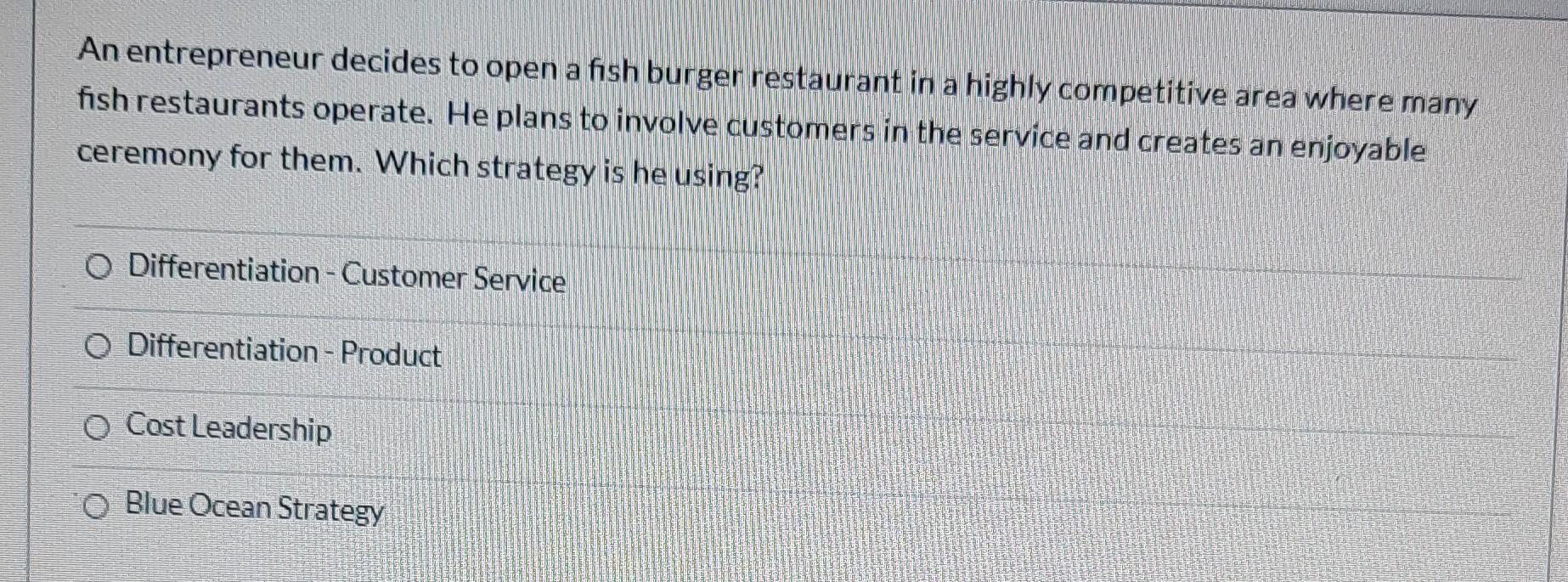 Solved An entrepreneur decides to open a fish burger | Chegg.com Solved An entrepreneur decides to open a fish burger | Chegg.com