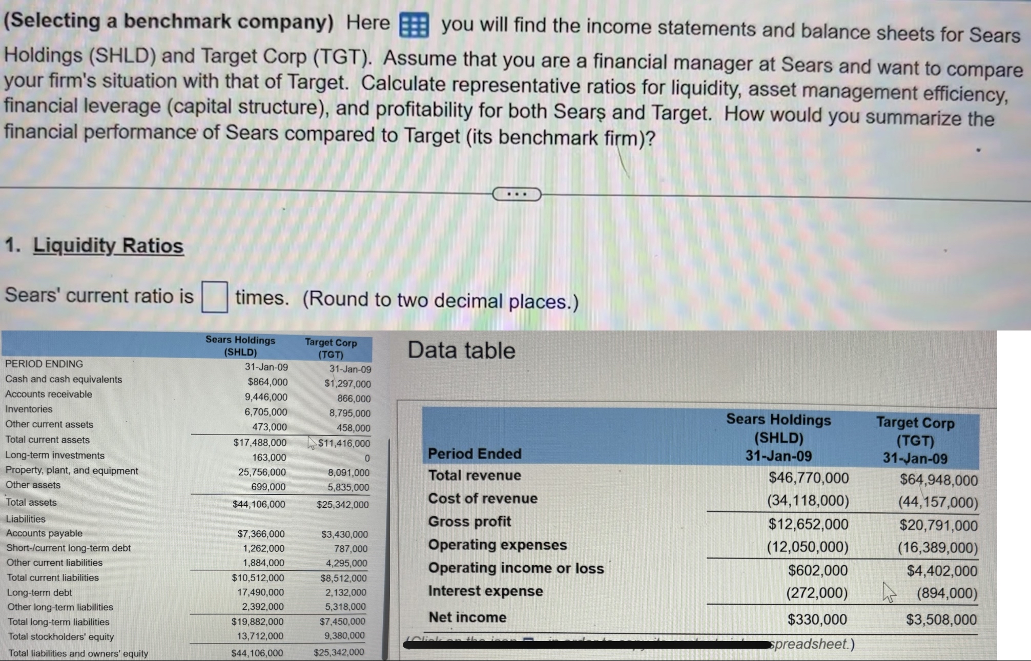 Solved (Selecting a benchmark company) ﻿Here EE you will | Chegg.com