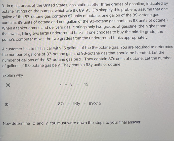 Solved 3. In most areas of the United States, gas stations | Chegg.com