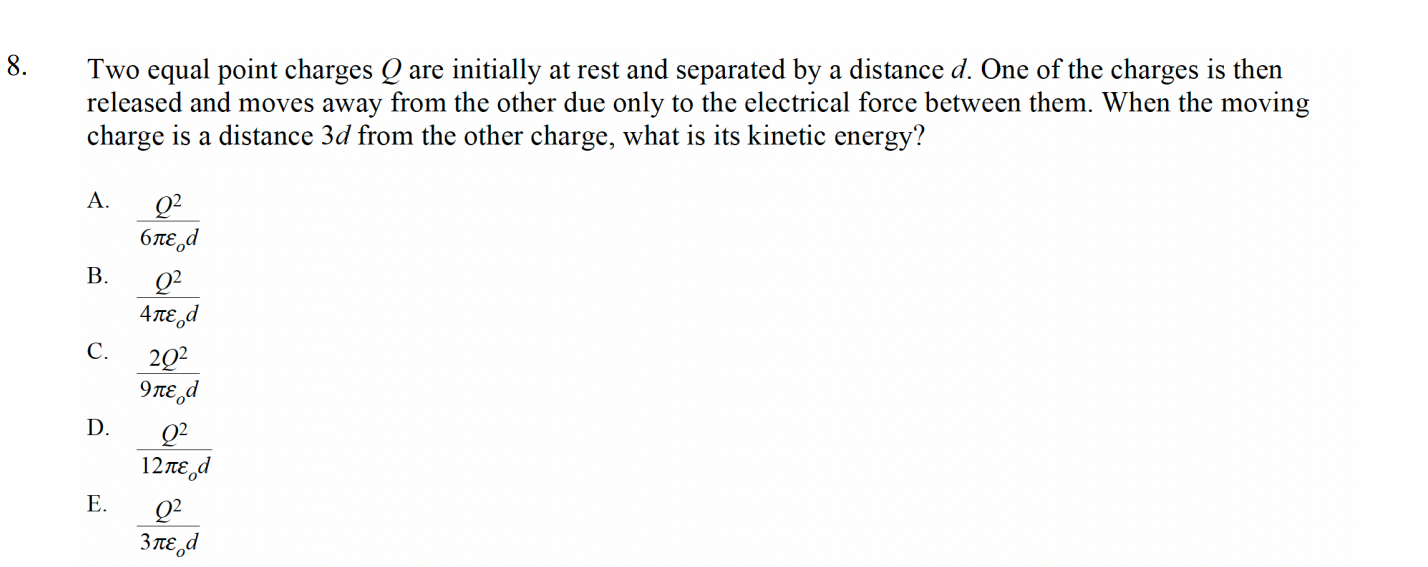 Solved Two equal point charges Q ﻿are initially at rest and | Chegg.com
