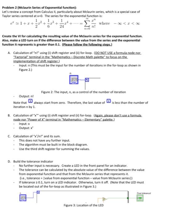 Problem 2 (Mclaurin Series of Exponential function): | Chegg.com