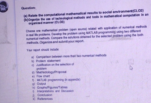 Solved Question:(a) ﻿Relate the computational mathematical | Chegg.com
