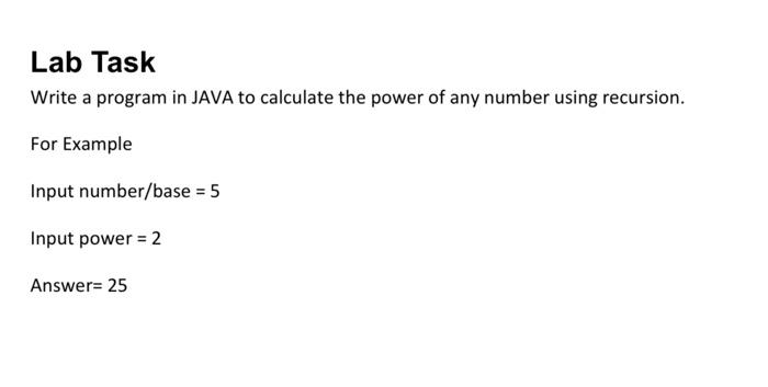 Solved Lab Task Write A Program In Java To Calculate The