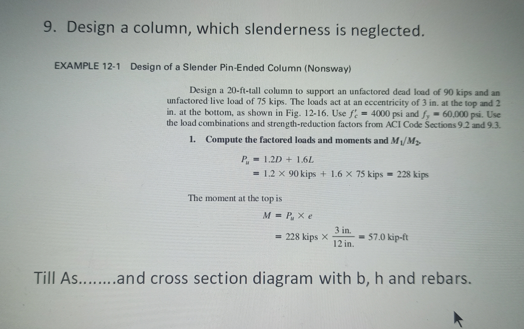 Solved Design a column, which slenderness is | Chegg.com