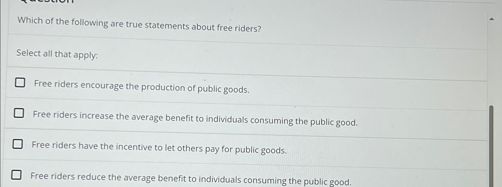 Solved Which of the following are true statements about free | Chegg.com