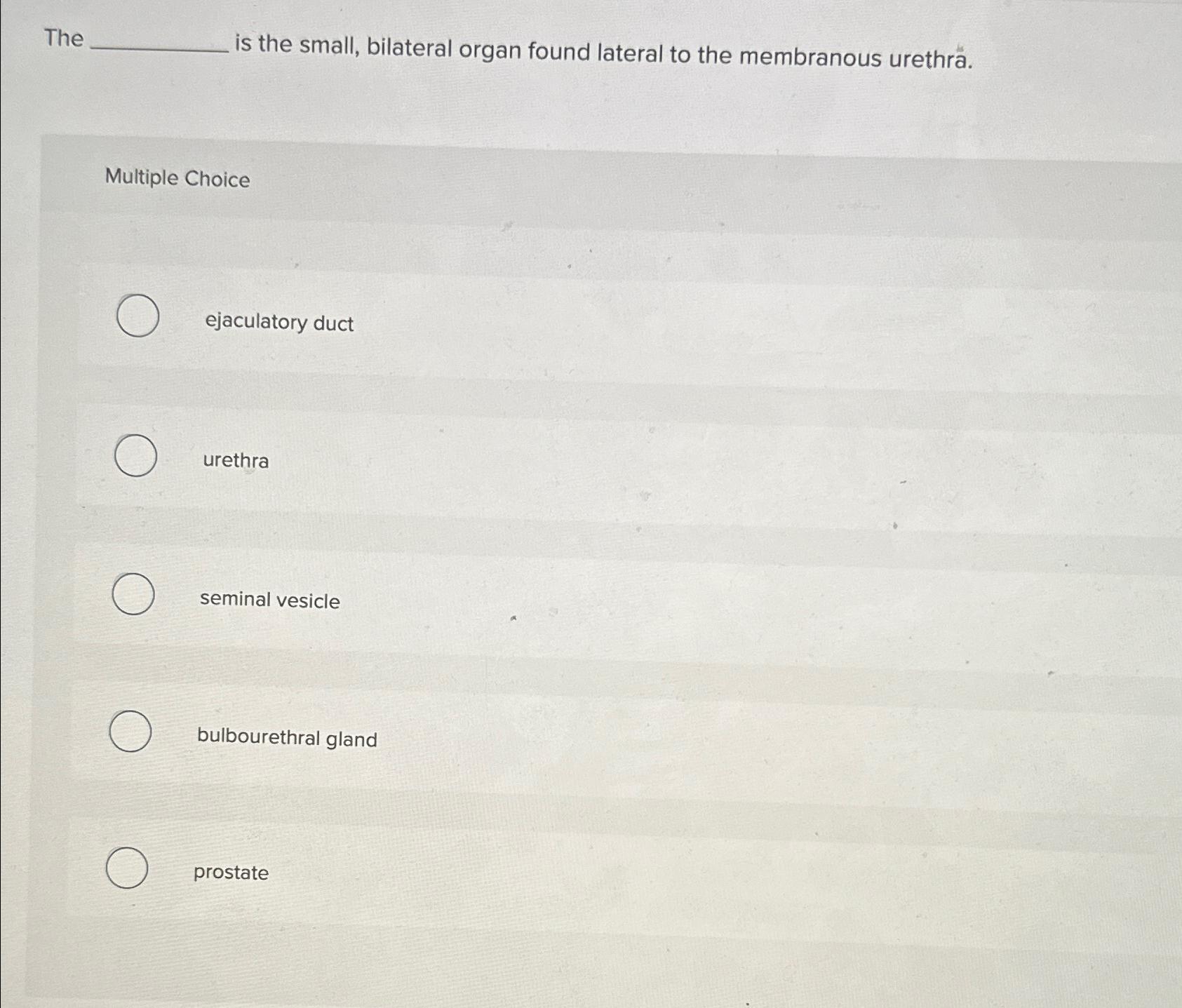 Solved The is the small, bilateral organ found lateral to | Chegg.com