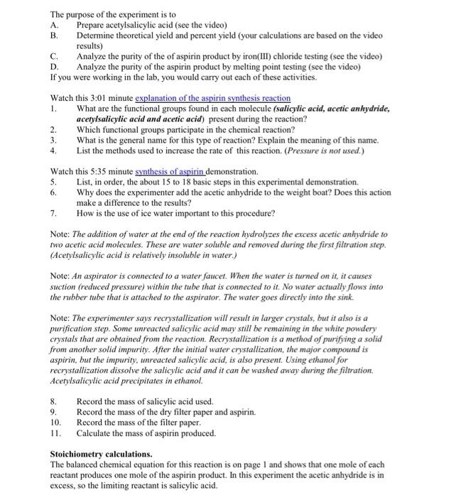 Solved A 2. 3. 4. 6. The purpose of the experiment is to | Chegg.com