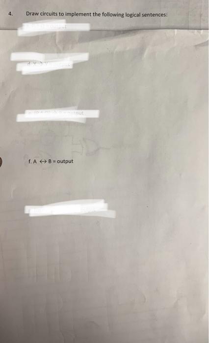 Solved 4. Draw circuits to implement the following logical | Chegg.com