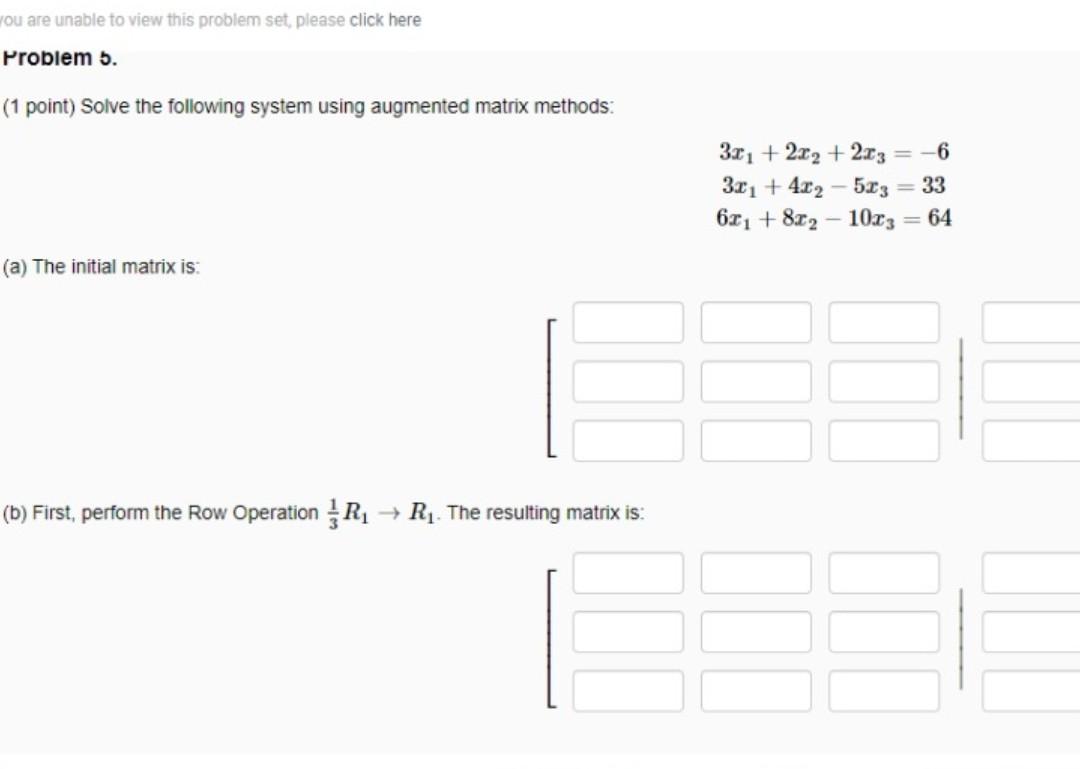 Solved ou are unable to view this problem set, please click | Chegg.com