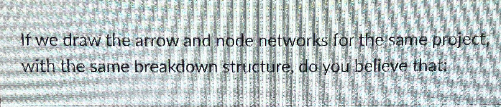 Solved If we draw the arrow and node networks for the same | Chegg.com