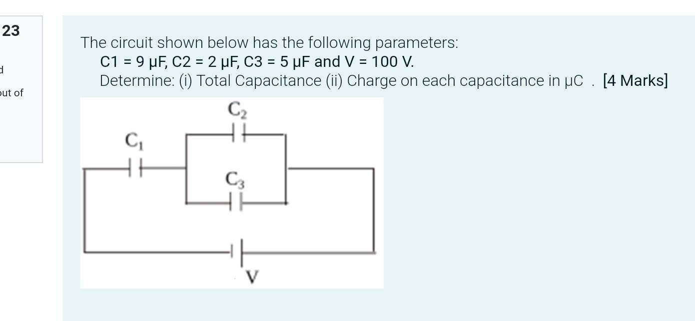 Solved 23 The circuit shown below has the following | Chegg.com