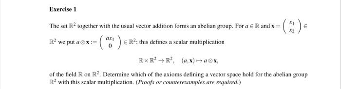 Solved The set R2 together with the usual vector addition | Chegg.com