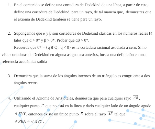 Solved En el contenido se define una cortadura de Dedekind | Chegg.com
