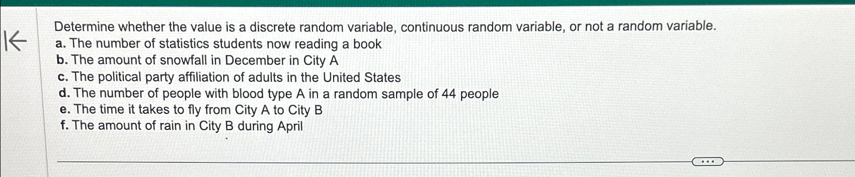 Solved Determine whether the value is a discrete random | Chegg.com