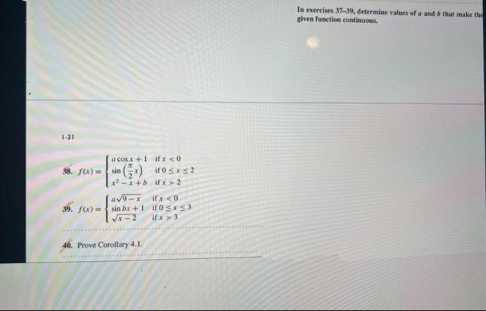 Solved Thone Cevedury 4.1In exercises 37-39, determine | Chegg.com