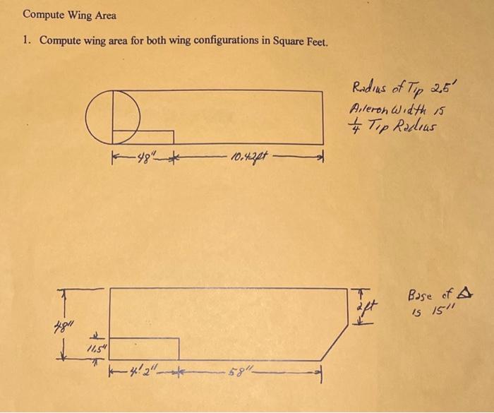 Solved So im suppose to use the wing measurement on the | Chegg.com