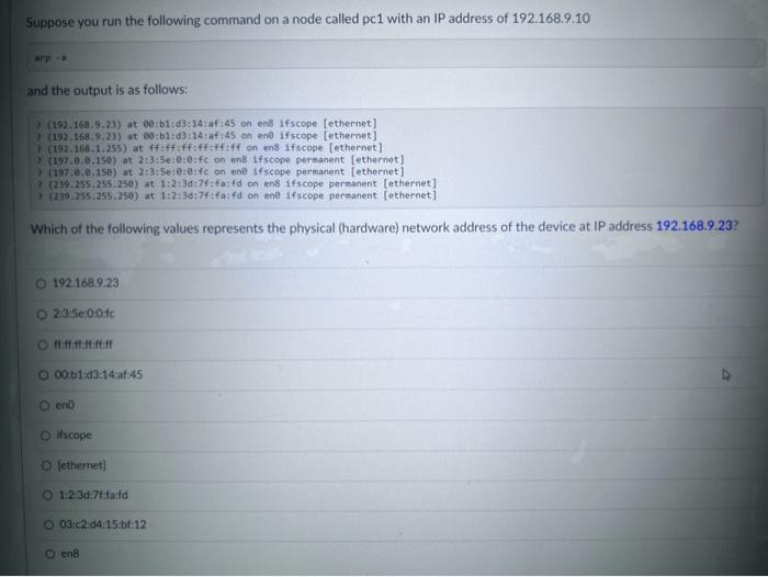 Solved Suppose you run the following command on a node | Chegg.com