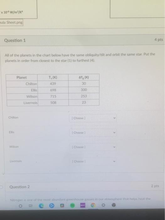 Solved *10*W/m/ mula Sheet.png Question 1 4 pts All of the | Chegg.com