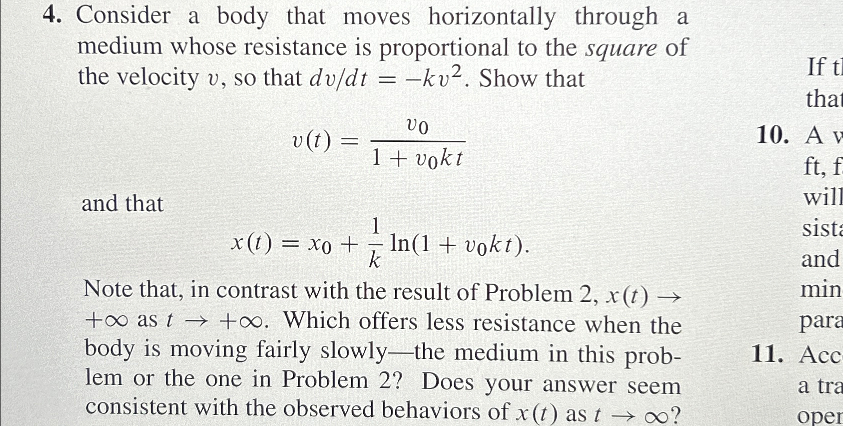 Solved Consider a body that moves horizontally through a | Chegg.com