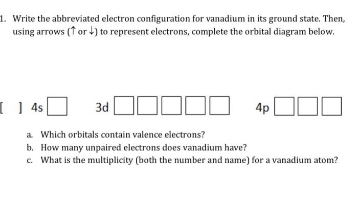 Solved Write the abbreviated electron configuration for | Chegg.com