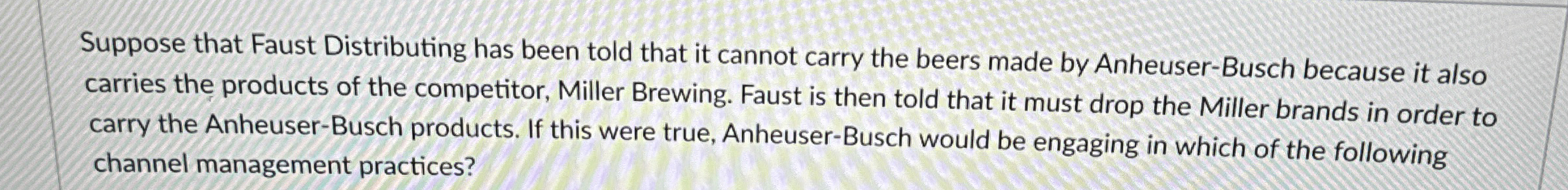 Solved Suppose that Faust Distributing has been told that it | Chegg.com