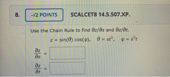 Solved 0/2 POINTS PREVIOUS ANSWERS SCALCET8 14.5.011. Use | Chegg.com