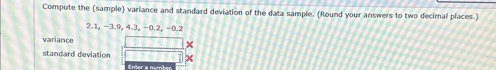 Solved Compute the (sample) ﻿variance and standard deviation | Chegg.com