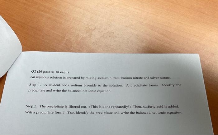 Solved Q2 (20 points; 10 each) An aqueous solution is | Chegg.com