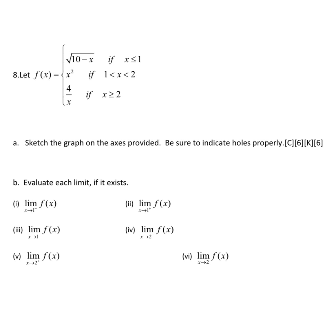 Solved 8.Let f(x)={10-x2 if x≤1x2 if 1=2a. ﻿Sketch the graph | Chegg.com