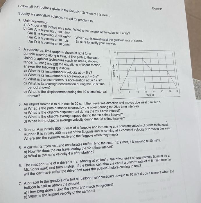 Solved Exam #1 Follow all instructions given in the Solution | Chegg.com