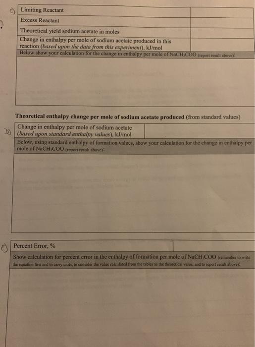 Solved Theoretical moles sodium acetate produced based on | Chegg.com