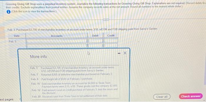 Solved Grooving Giving Gift Shop uses a perpetual inventory | Chegg.com