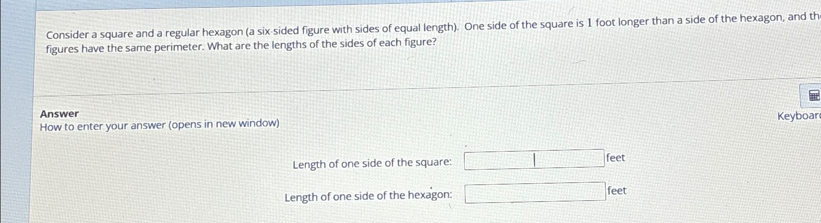 Solved Consider a square and a regular hexagon (a six-sided | Chegg.com