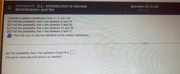 Solved III Homework: 5.1 - Introduction to Normal | Chegg.com