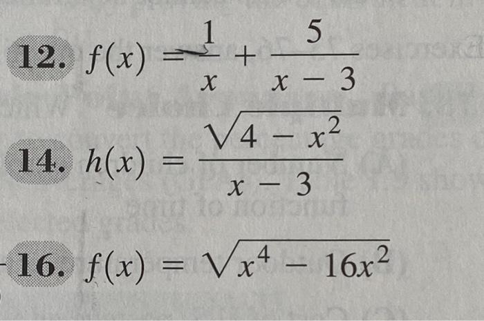 Solved find the domain of the function, algebraically and | Chegg.com