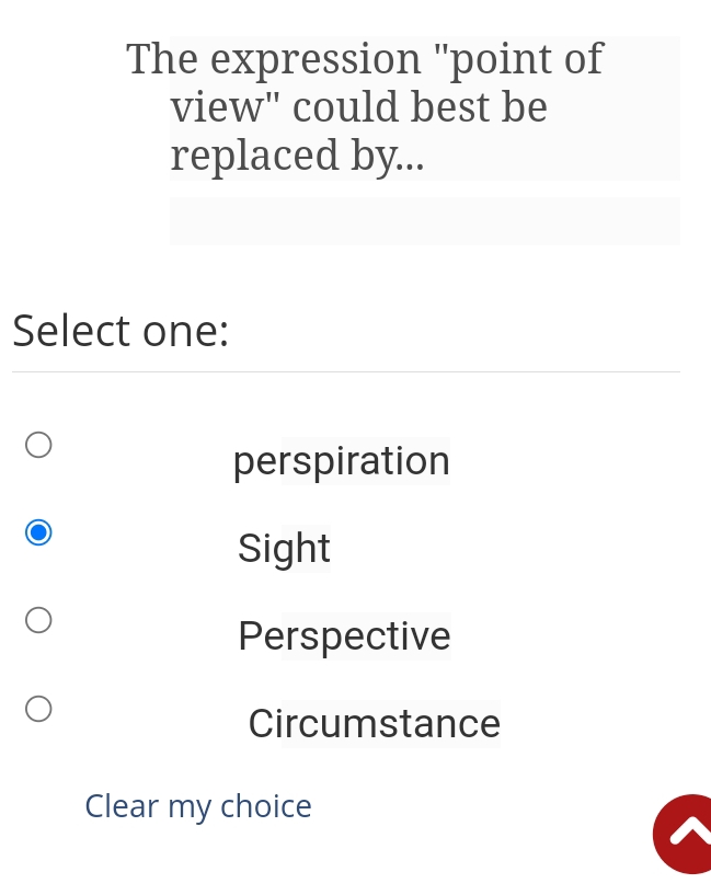 Solved The expression "point of view" could best be replaced | Chegg.com