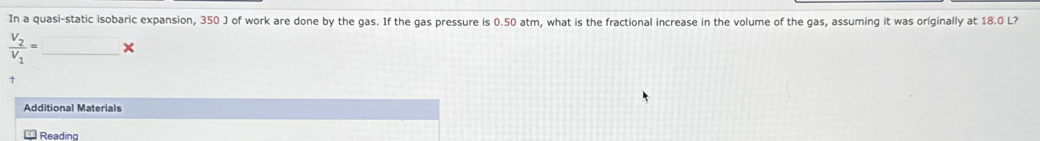 Solved In a quasi-static isobaric expansion, 350 ﻿J of work | Chegg.com