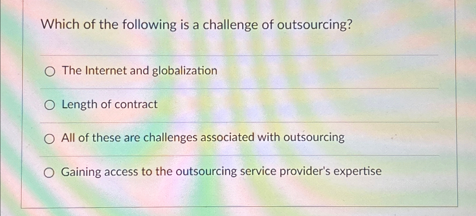 Solved Which of the following is a challenge of | Chegg.com