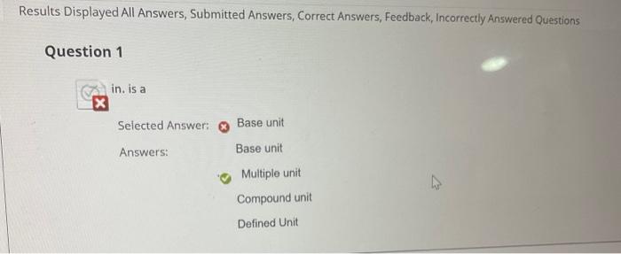 Solved Results Displayed All Answers, Submitted Answers, | Chegg.com