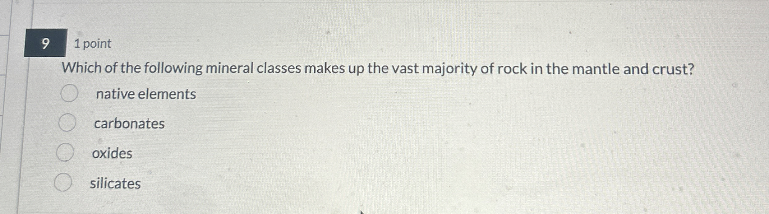 Solved 91 ﻿pointWhich of the following mineral classes makes | Chegg.com