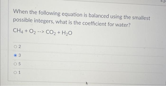Solved When the following equation is balanced using the | Chegg.com