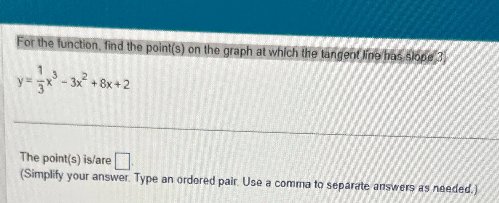 Solved For the function, find the point(s) ﻿on the graph at | Chegg.com