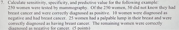 Solved Calculate sensitivity, specificity, and predictive | Chegg.com
